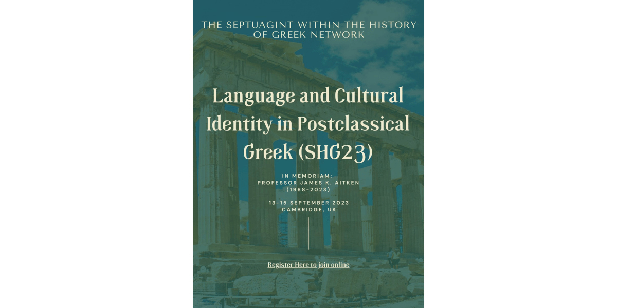 Language and cultural identity in Postclassical Greek (SHG23) – Koine-Greek